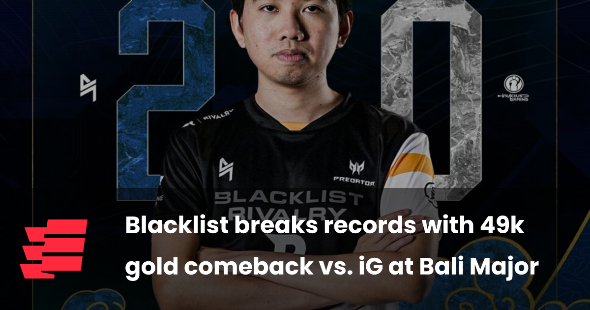 Blacklist breaks records with 49k gold comeback vs. iG at Bali Major | esports.gg